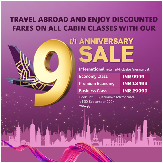 AVIATION : VISTARA CELEBRATES NINTH ANNIVERSARY WITH A NETWORK-WIDE ...